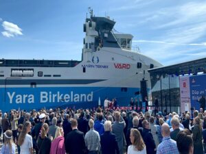 Yara christens electric and autonomous boxship