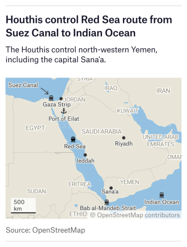 Signal: Yemen’s Houthi rebels threaten Israeli ships in the Red Sea ...
